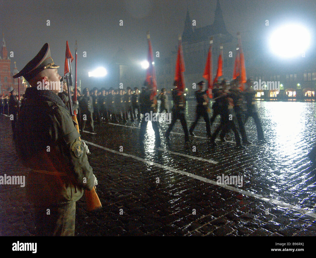 Rehearsing Victory Day parade on Red Square Stock Photo - Alamy