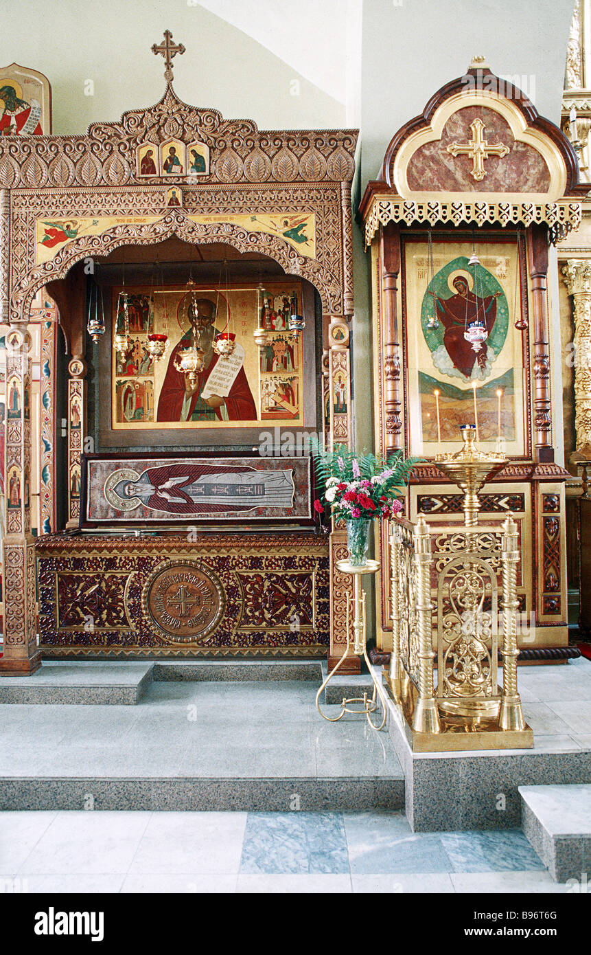 Reliquery of St.Ambrose of Opta, Optina Pustyn monastery, Kaluga Region ...