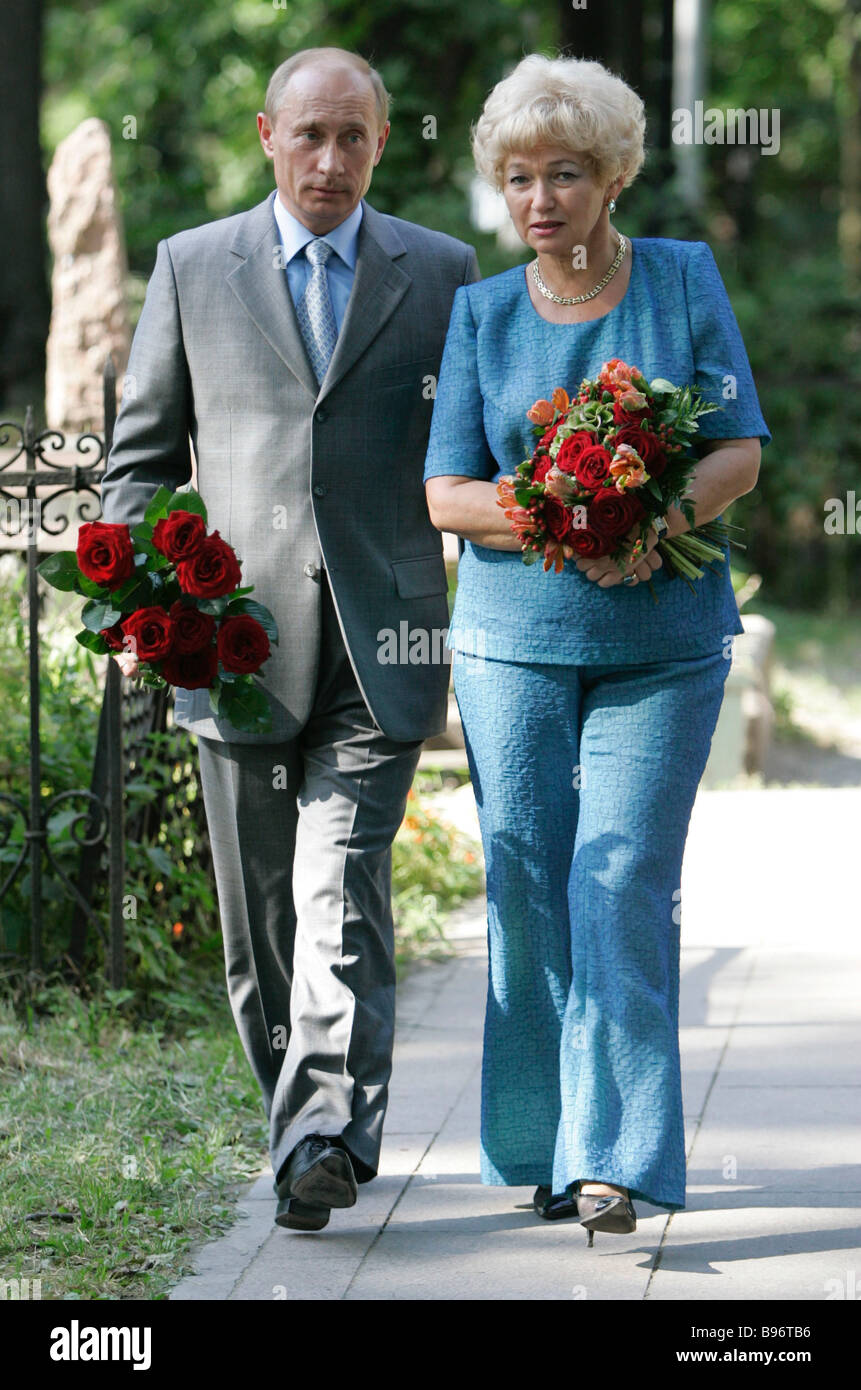 President Vladimir Putin left and Lyudmila Narusova the widow of St ...