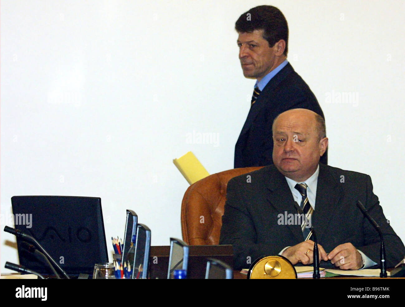 Russia s Prime Minister Mikhail Fradkov and Dmitry Kozak Chief of the ...