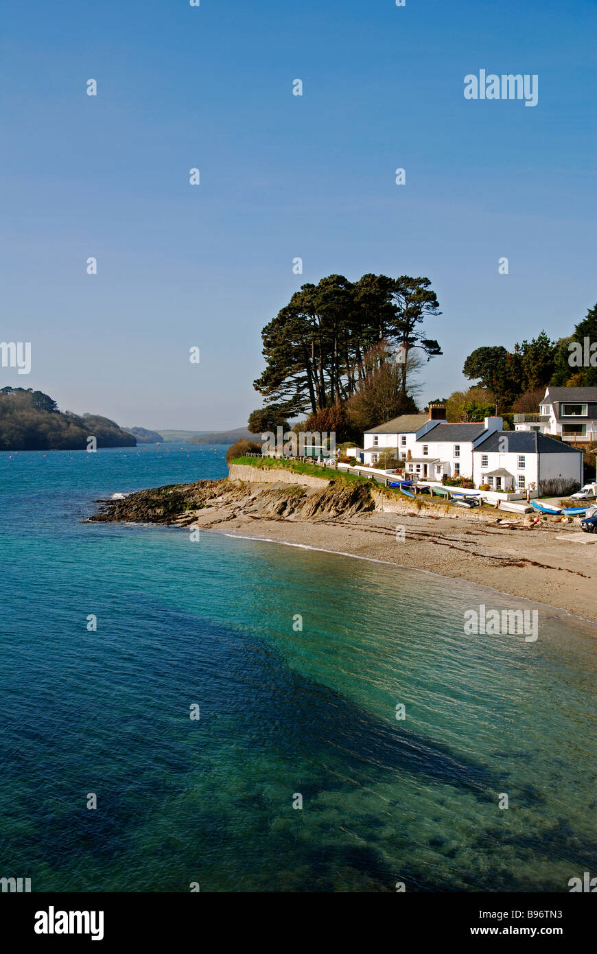 the beach at helford passage on the helford river,cornwall,uk Stock ...