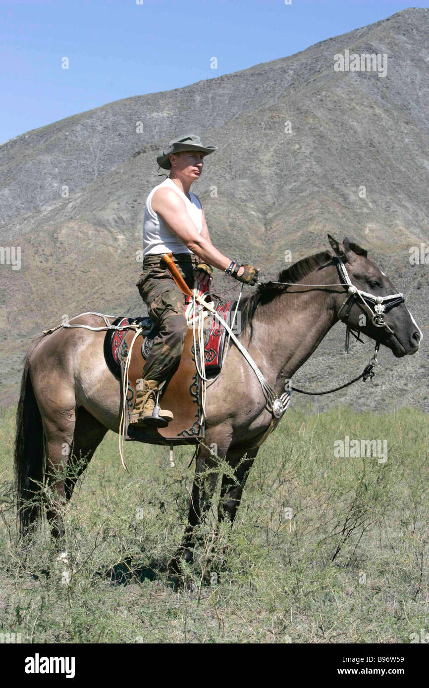 Vladimir Putin Riding A Horse