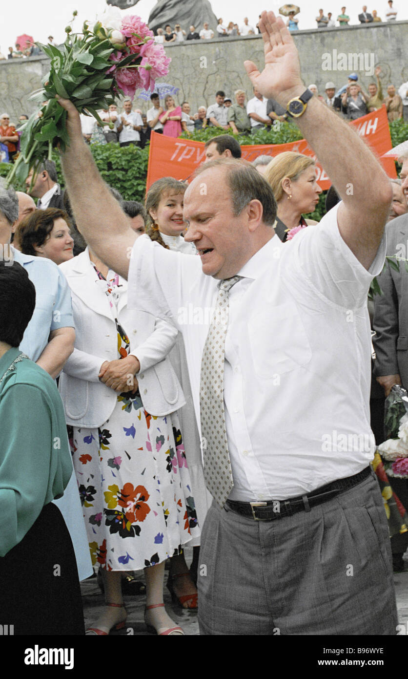 Welcoming Gennady Zyuganov in Volgograd Stock Photo - Alamy