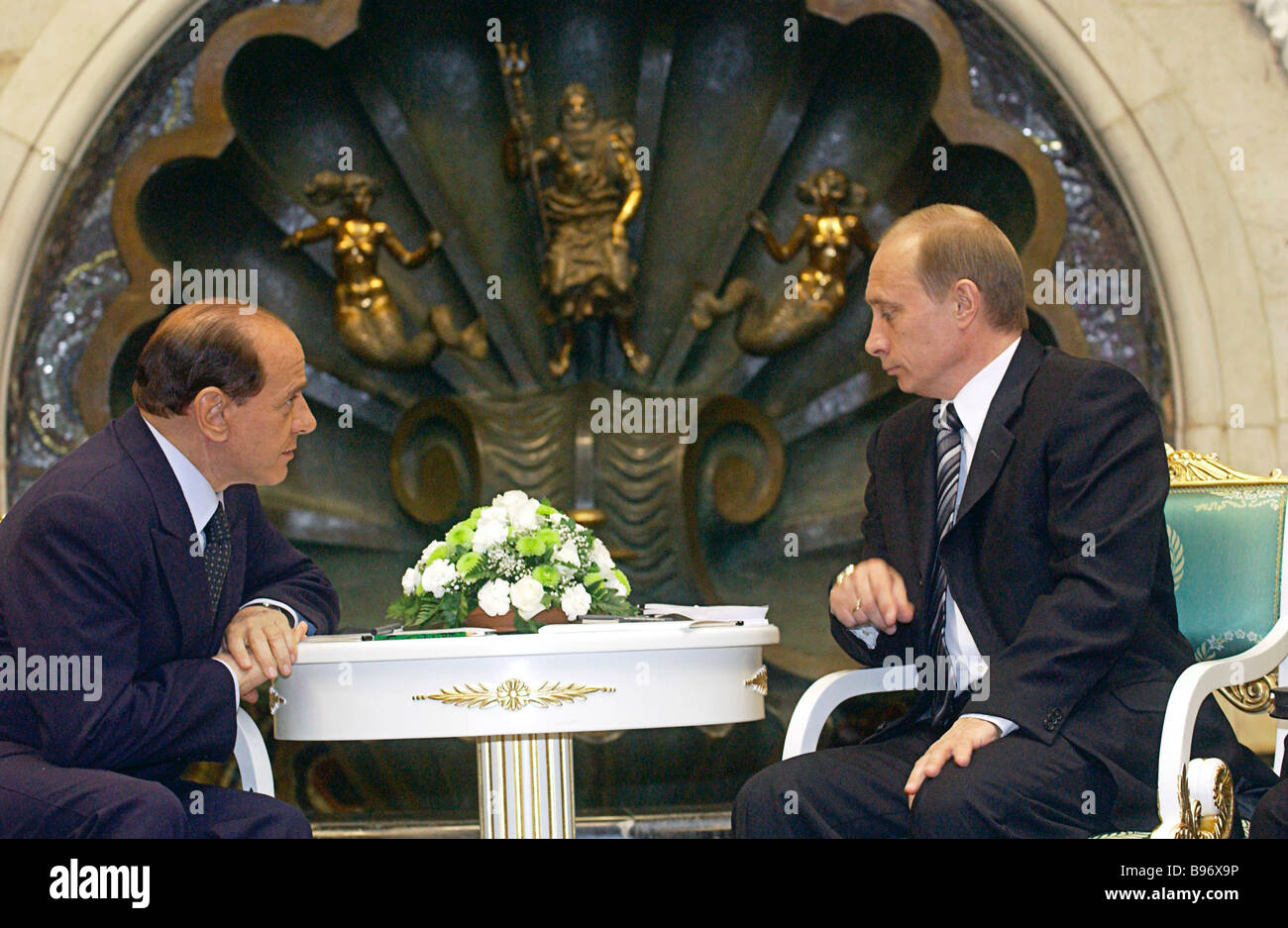 Russian President Vladimir Putin right and Italian Prime Minister ...