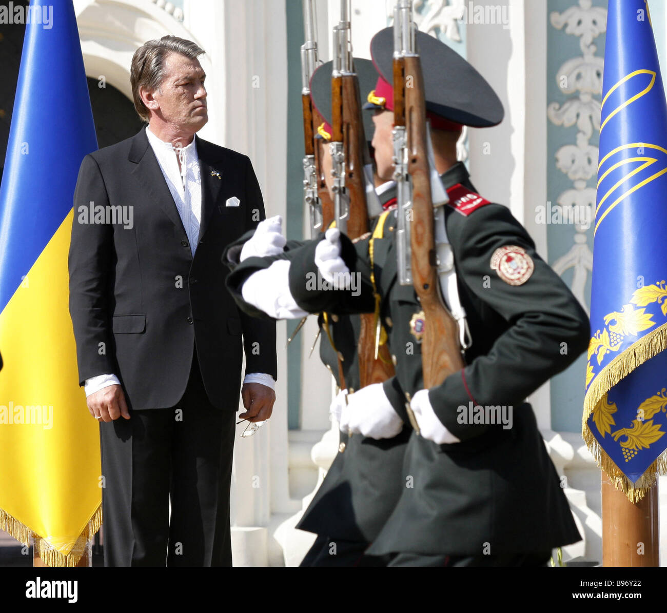 President Viktor Yushchenko of Ukraine attending a ceremony on ...