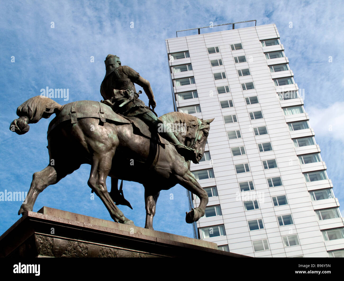 The Black Prince, Statue, City Square, Leeds ,Yorkshire England Stock ...