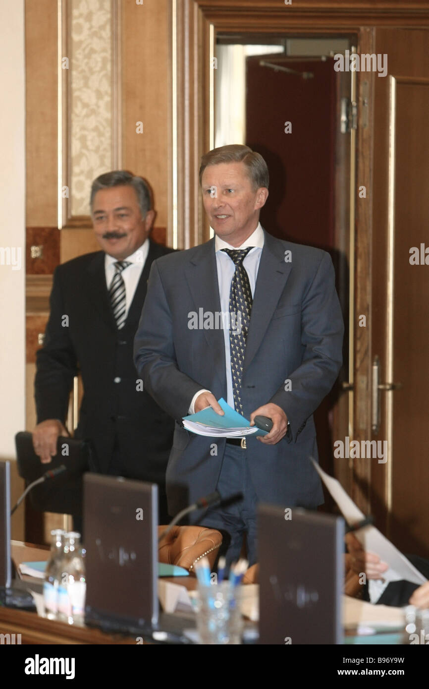 First Deputy Prime Minister Sergei Ivanov right and Kamil Iskhakov the ...