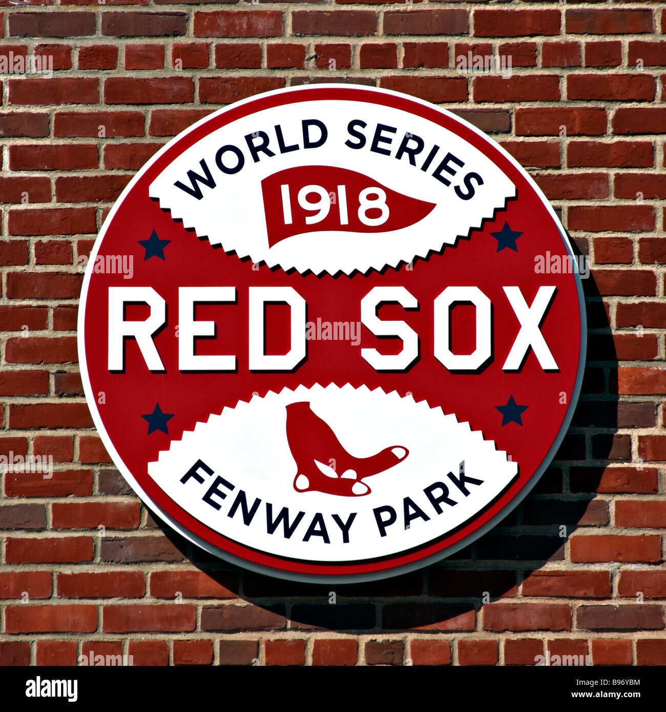 1918 World Series sign on side of Fenway Park, Boston, Massachusetts ...