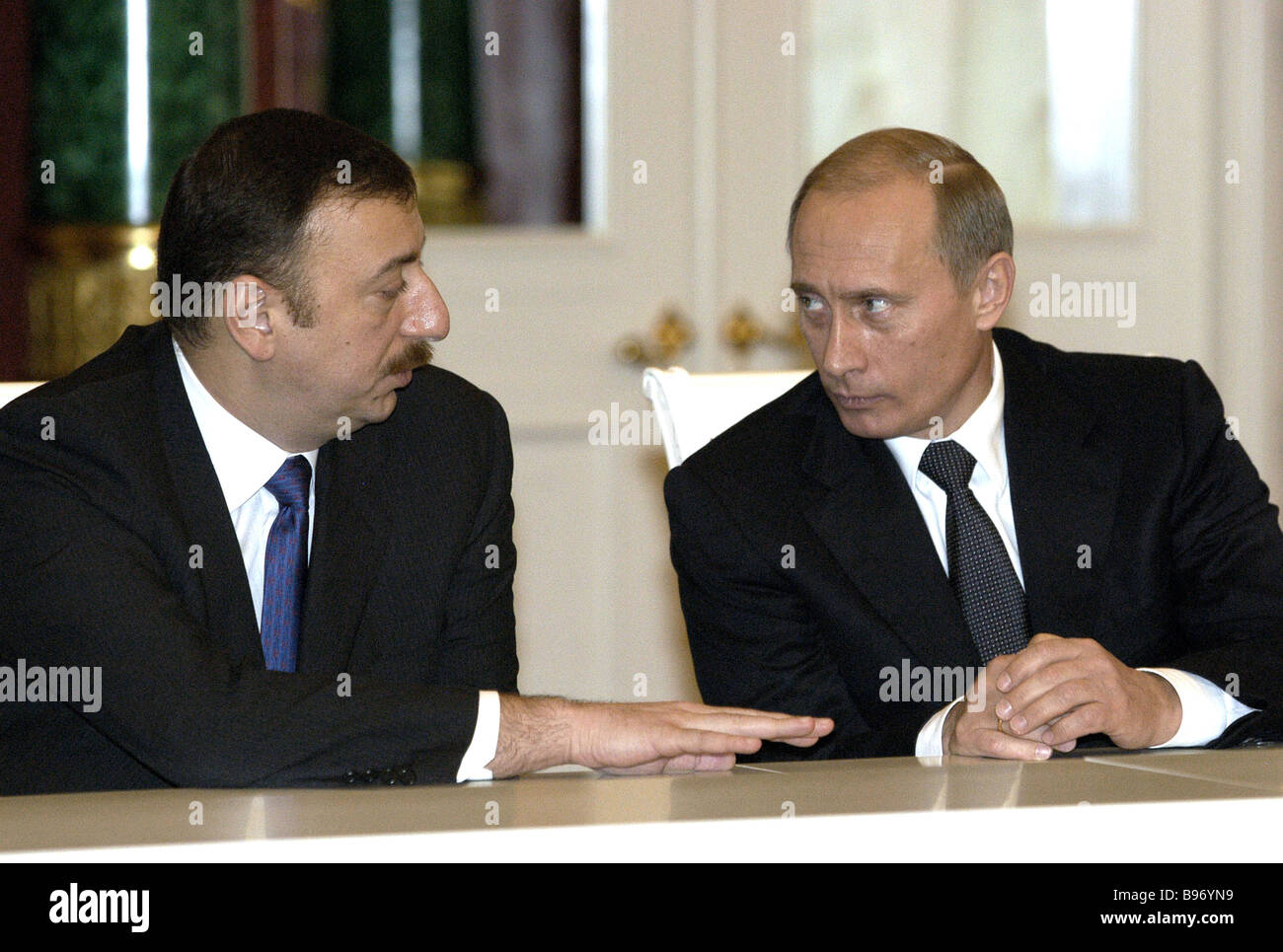 Presidents Vladimir Putin of Russia and Ilkham Aliyev of Azerbaijan ...