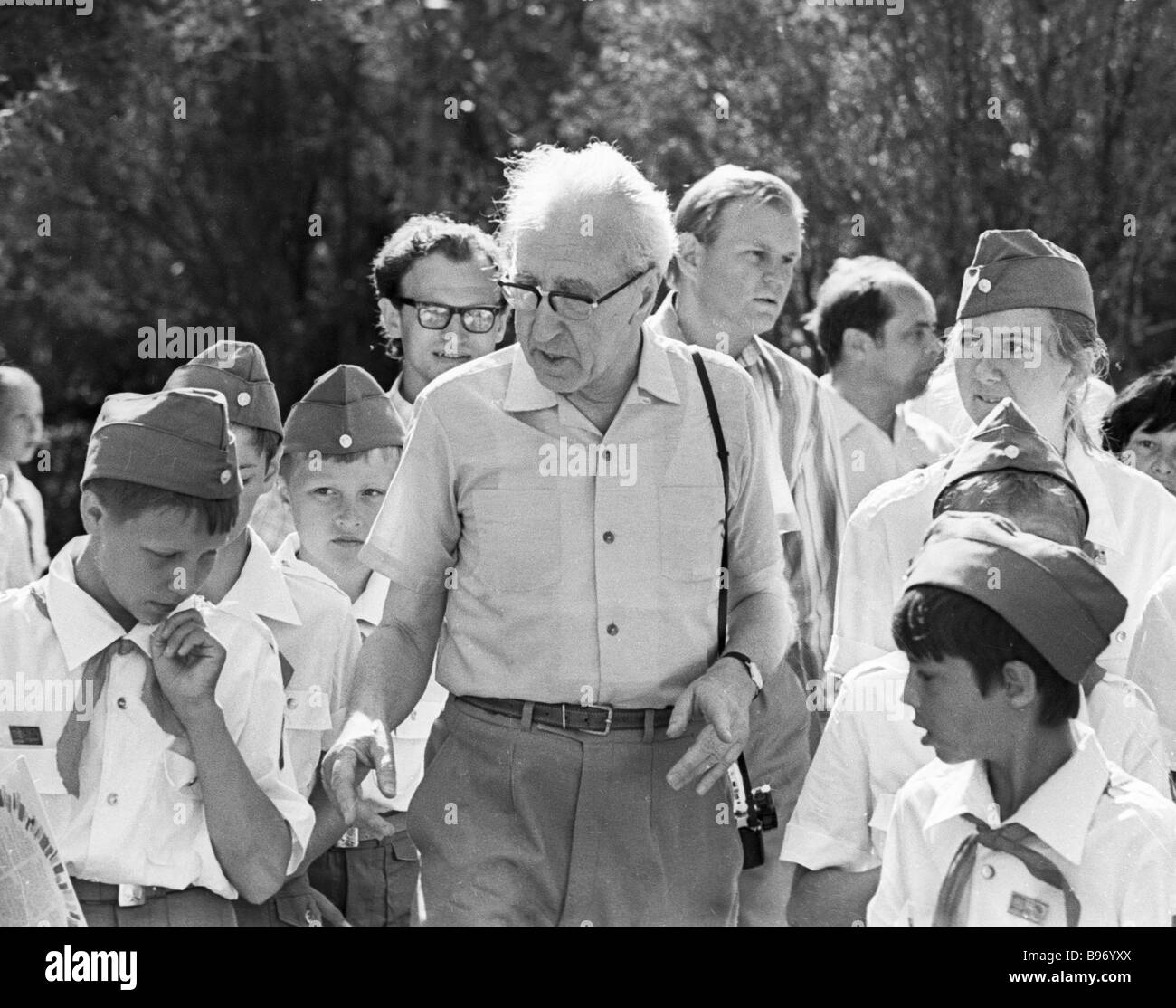 Composer Dmitry Kabalevsky visiting the Artek All Union Young Pioneer ...