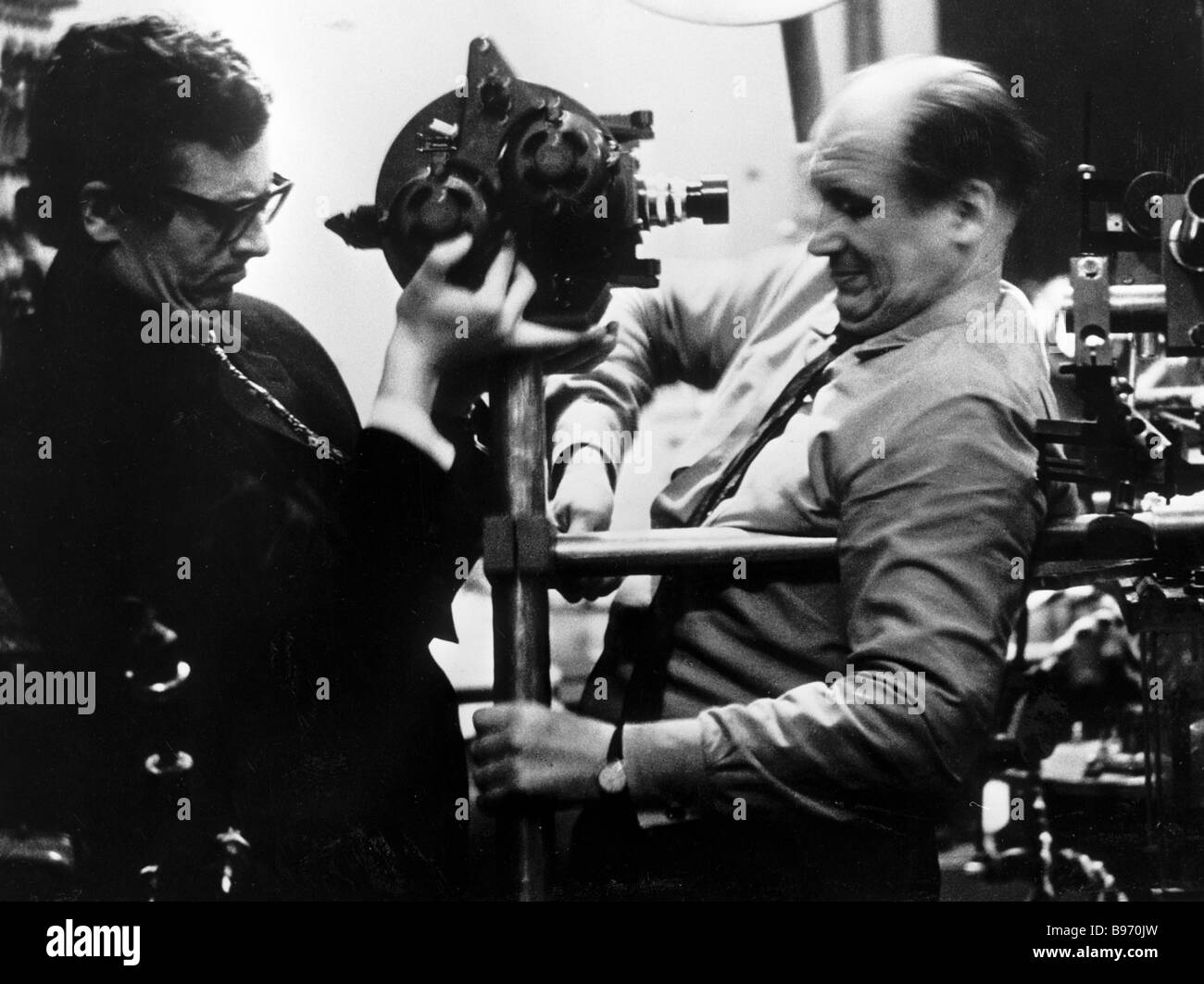 Lebedev Physical Institute staff members Viktor Konov left and ...