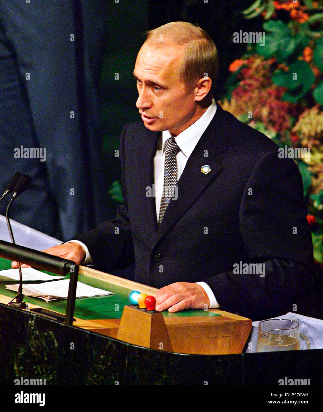 Russian President Vladimir Putin addresses UN Millennium Summit in New ...