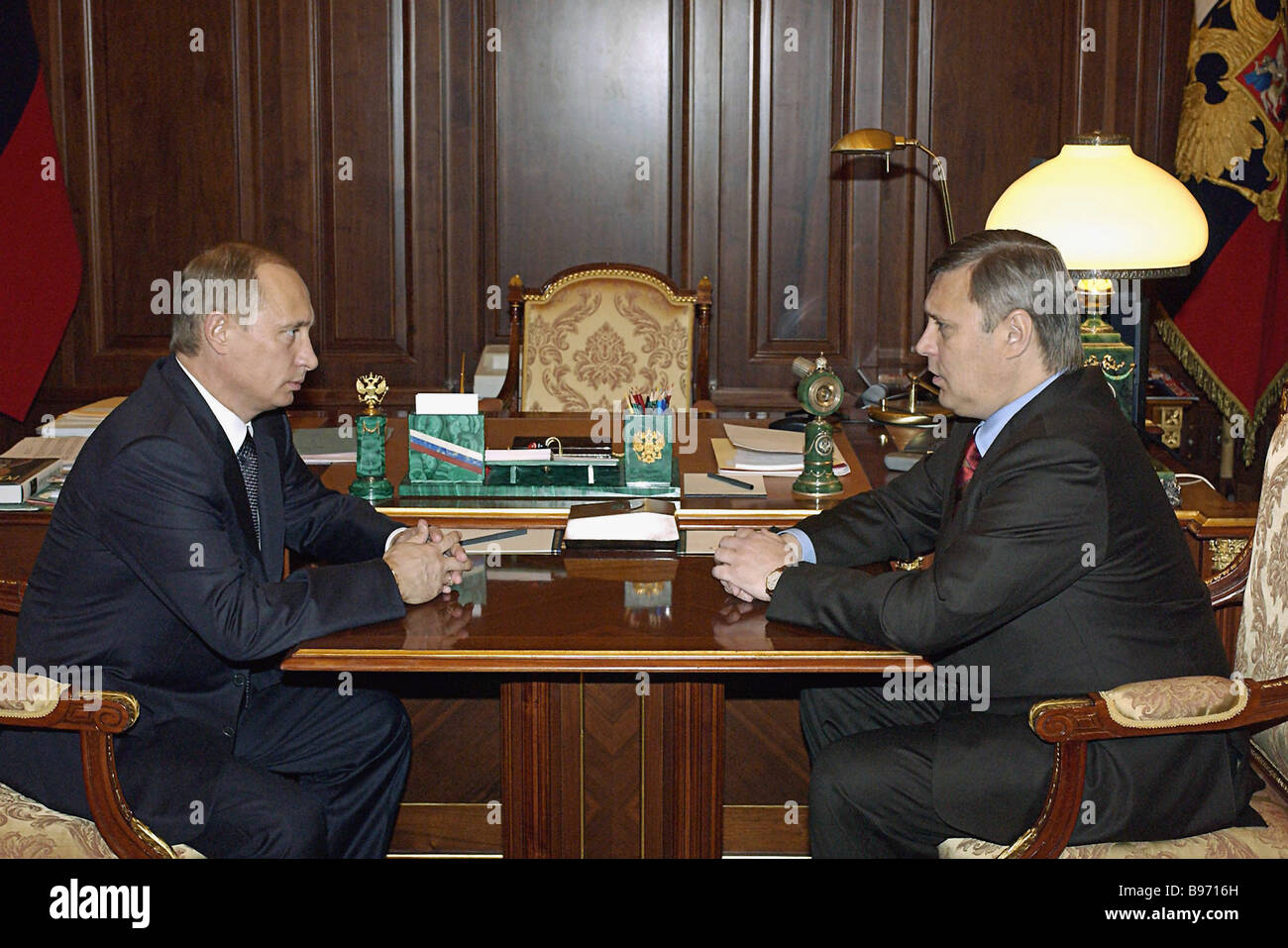 Russian President Vladimir Putin during a meeting with Mikhail Kasyanov ...