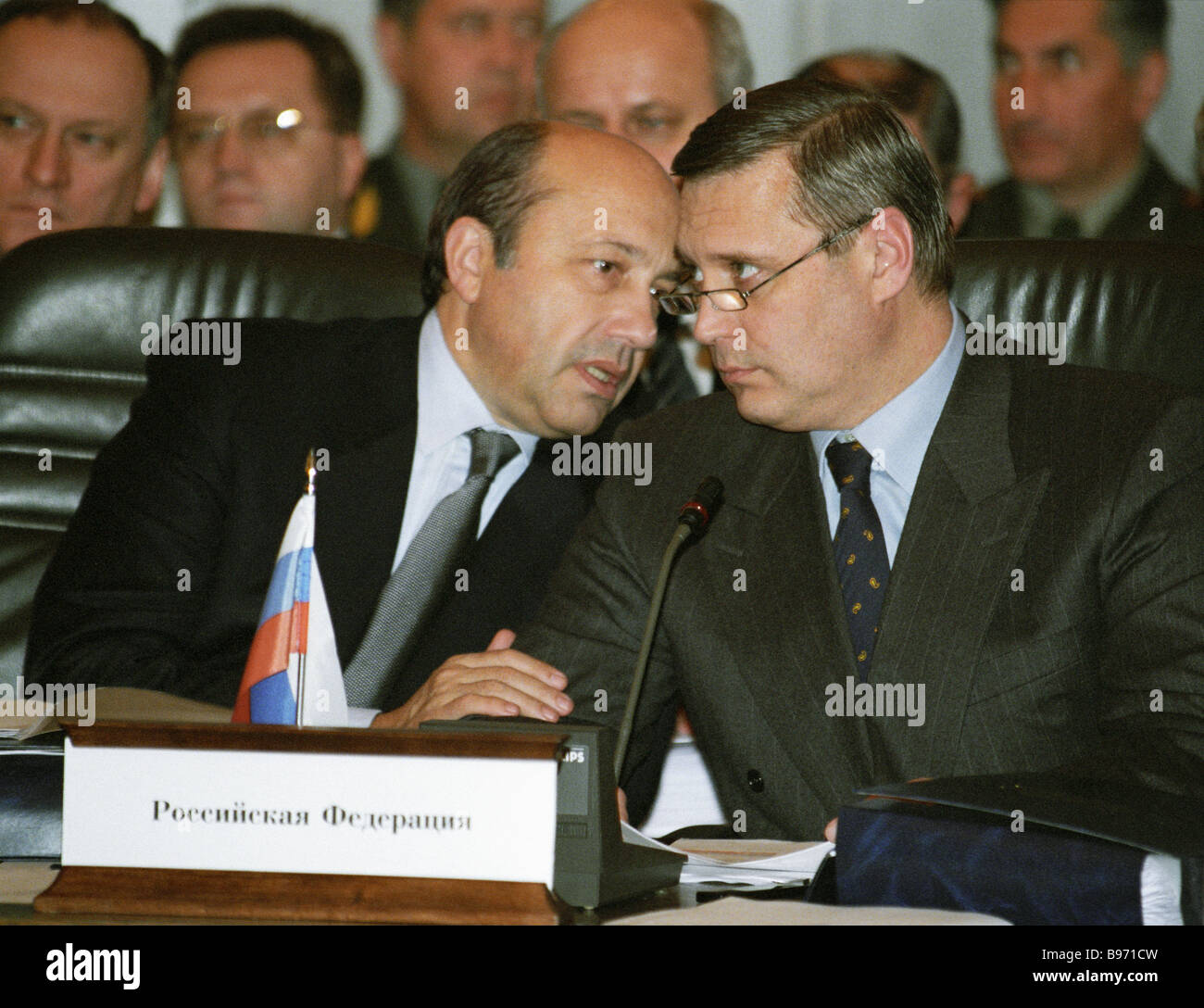 Russian Prime Minister Mikhail Kasyanov right and Russian Foreign ...