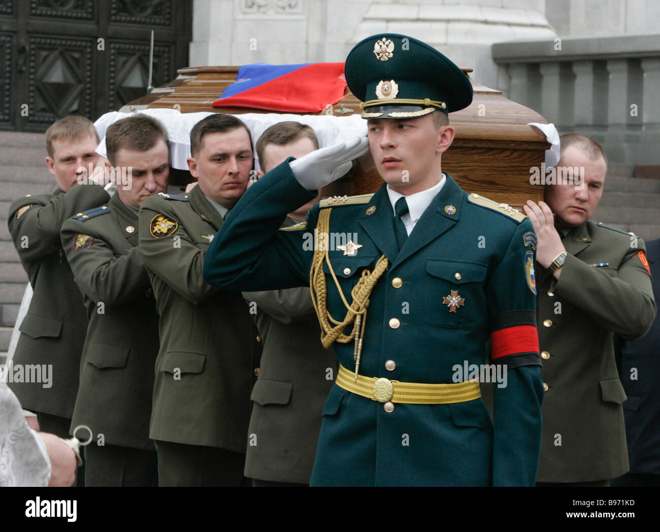 The coffin of Boris Yeltsin first Russian president carried out of the ...