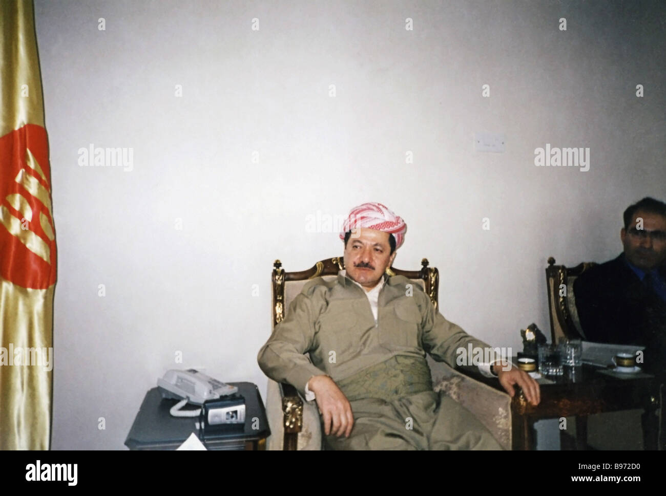 Massoud Barzani leader of the Kurdish Democratic Party in Iraq Stock ...