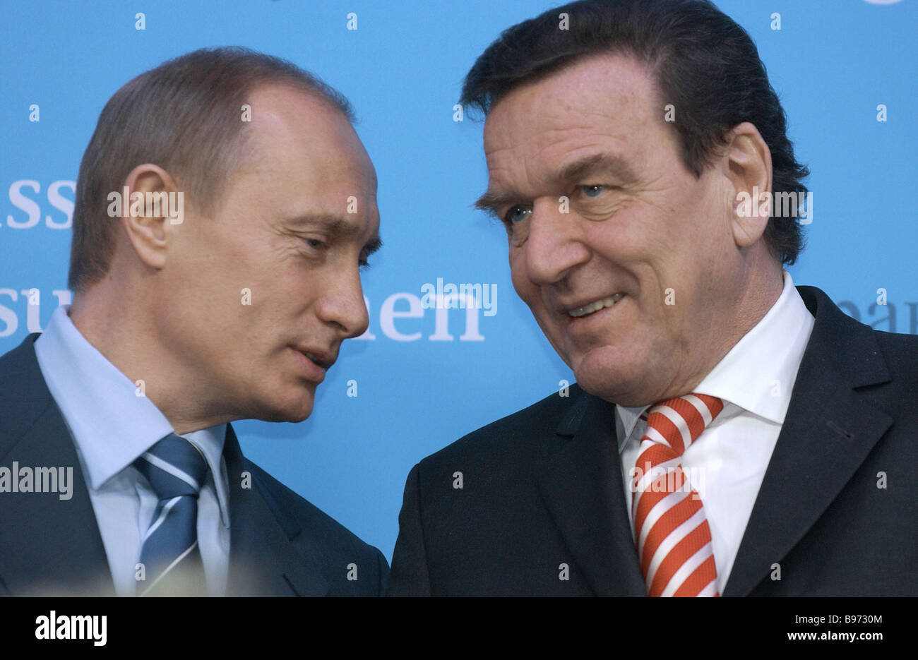 President Vladimir Putin of the Russian Federation left and Germany s ...