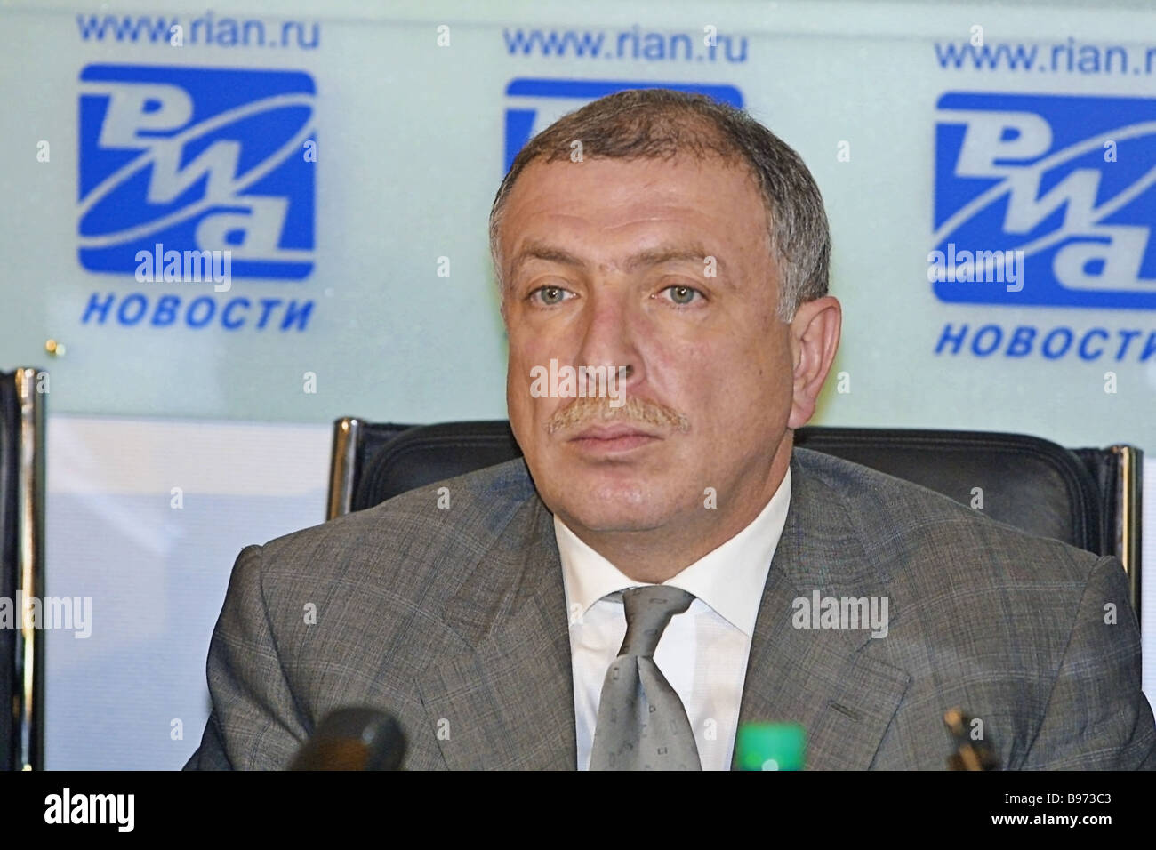 Russia s Science and Technology Minister Ilya Klebanov addressing a RIA ...