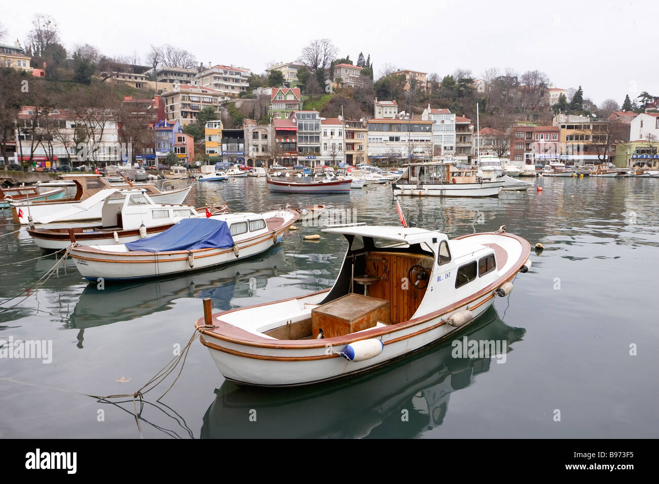 Houses boats and the cove Tarabya on the Bosphorus Istanbul Turkey ...