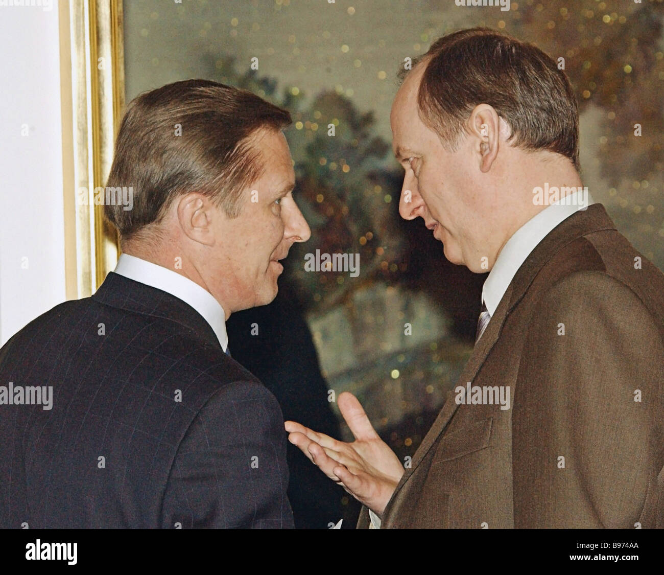 Defense Minister Sergei Ivanov left and director of the Federal ...