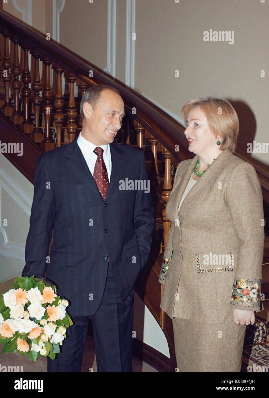 Russian President Vladimir Putin and his wife Lyudmila at Novo Ogarevo ...