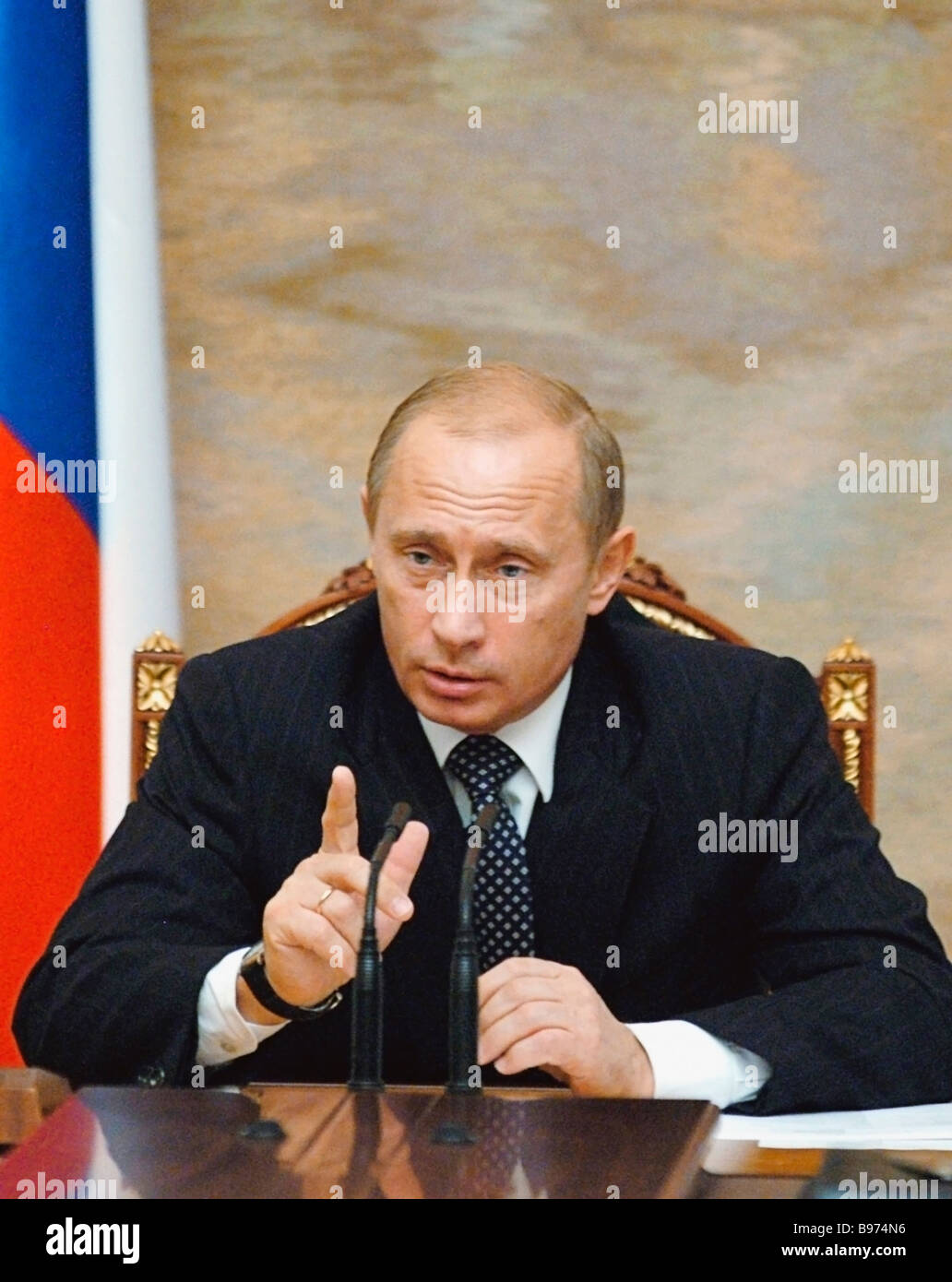 Russian President Vladimir Putin chairing a regular Cabinet meeting in ...