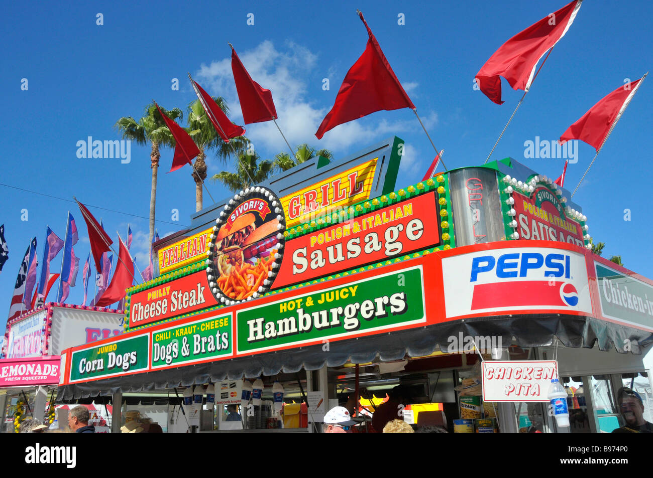 Food Booth at Florida State Fairgrounds Tampa Stock Photo - Alamy