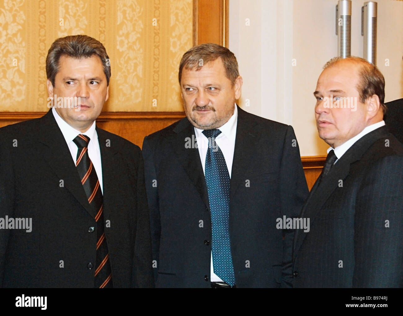 From left to right Chechen Prime Minister Anatoly Popov President Ahmad ...