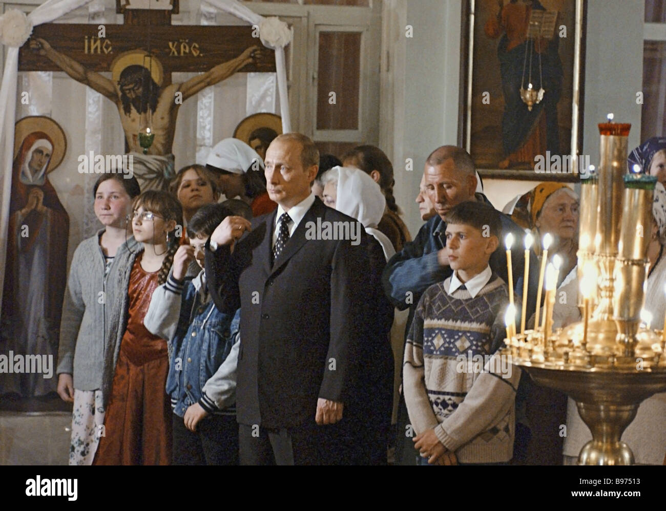 Russian President Vladimir Putin attends Easter service at the St ...