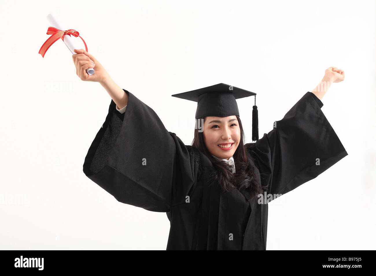 Woman in University Graduation Stock Photo - Alamy