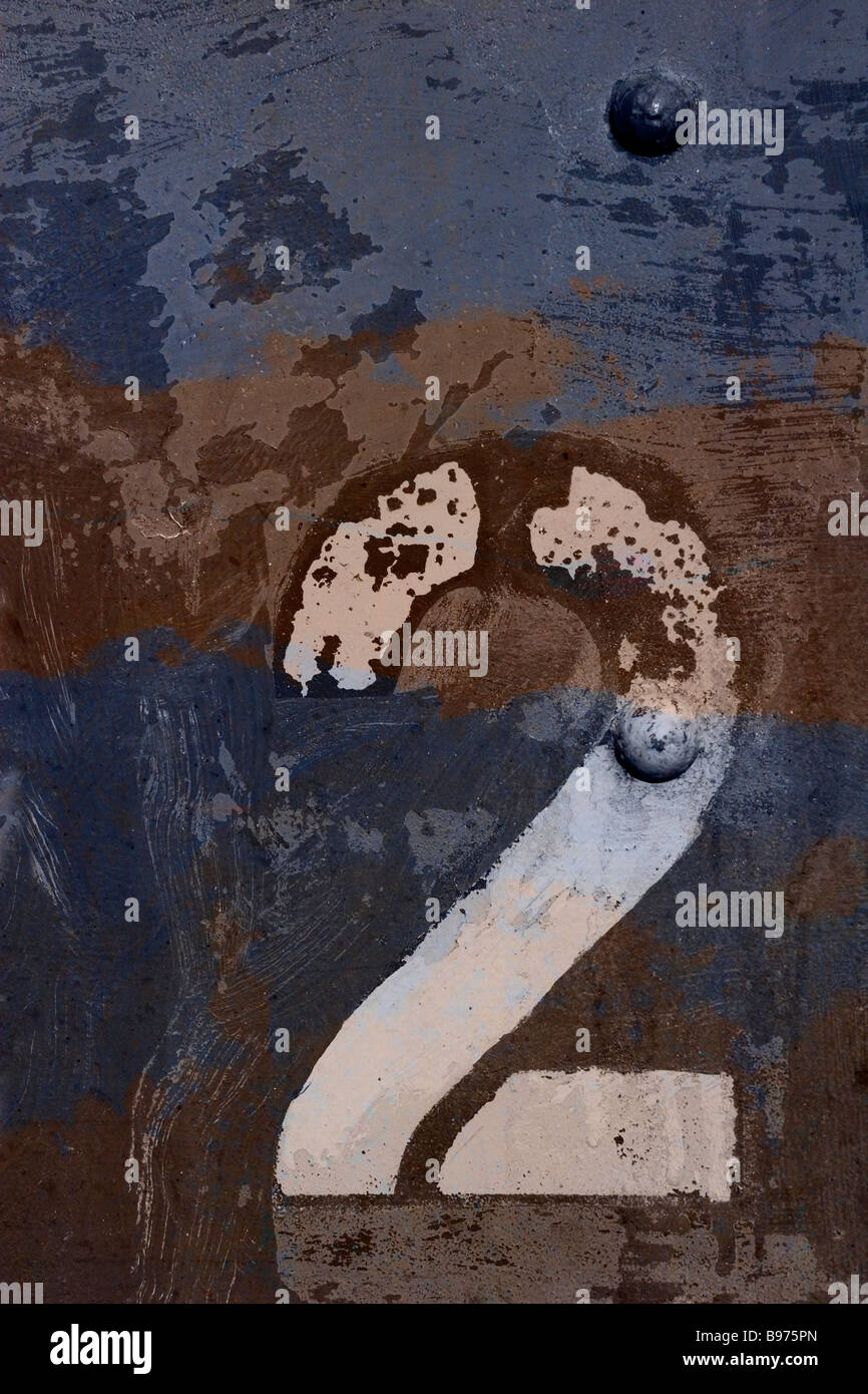 Number two 2 in colors of blue and brown Stock Photo - Alamy