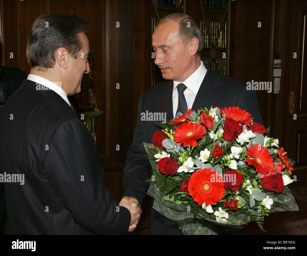 President Vladimir Putin of the Russian Federation right congratulated ...