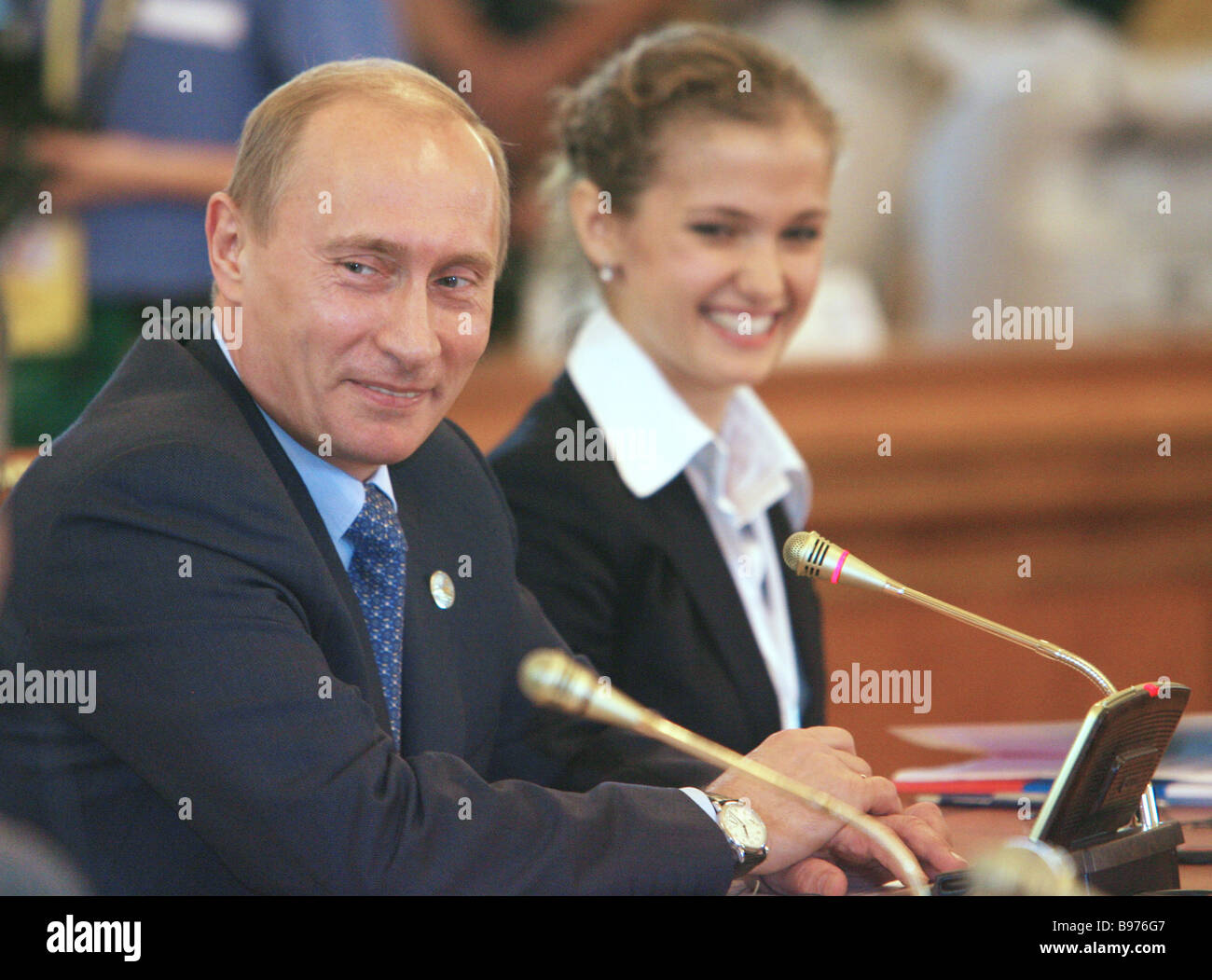 Russian President Vladimir Putin during the meeting with the Junior G8 ...