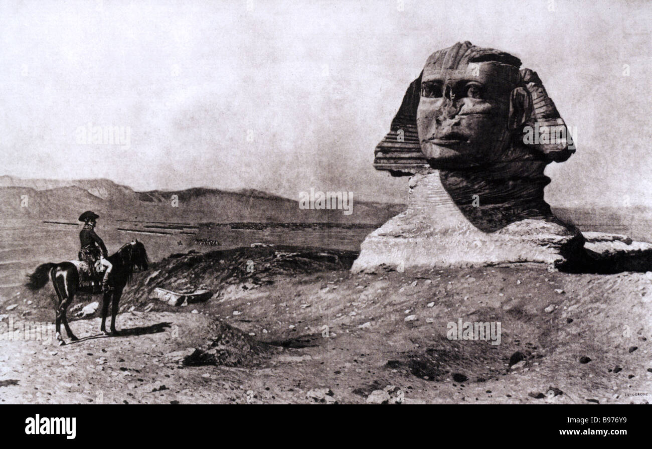 Napoleon Bonaparte Visiting The Sphinx During His Egyptian Campaign Contemporary Engraving Based