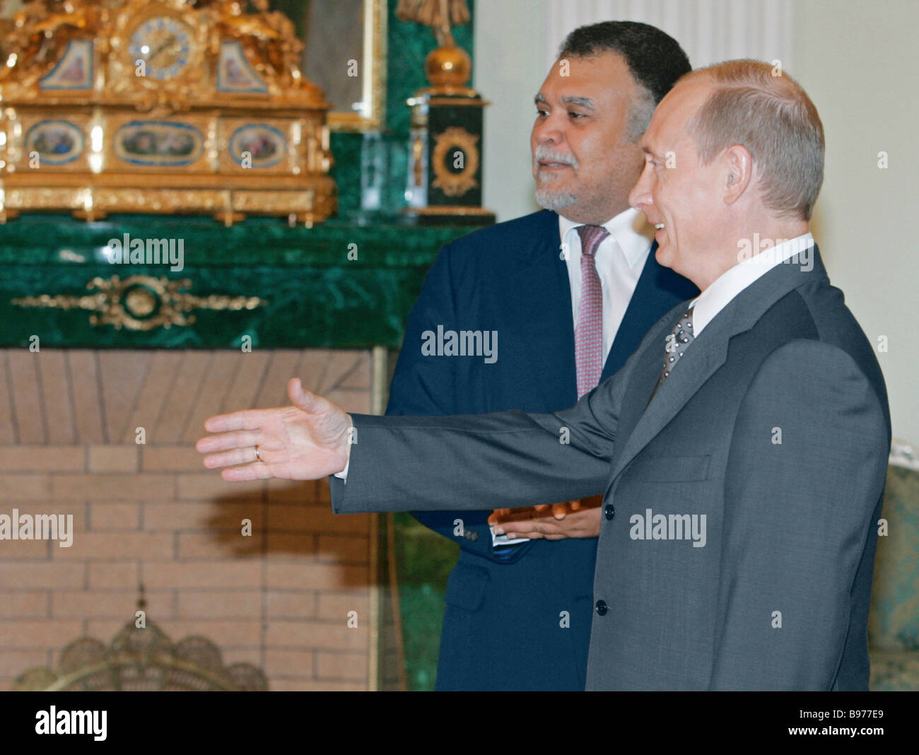 Prince Bandar bin Sultan (left), secretary of the Saudi Arabian ...