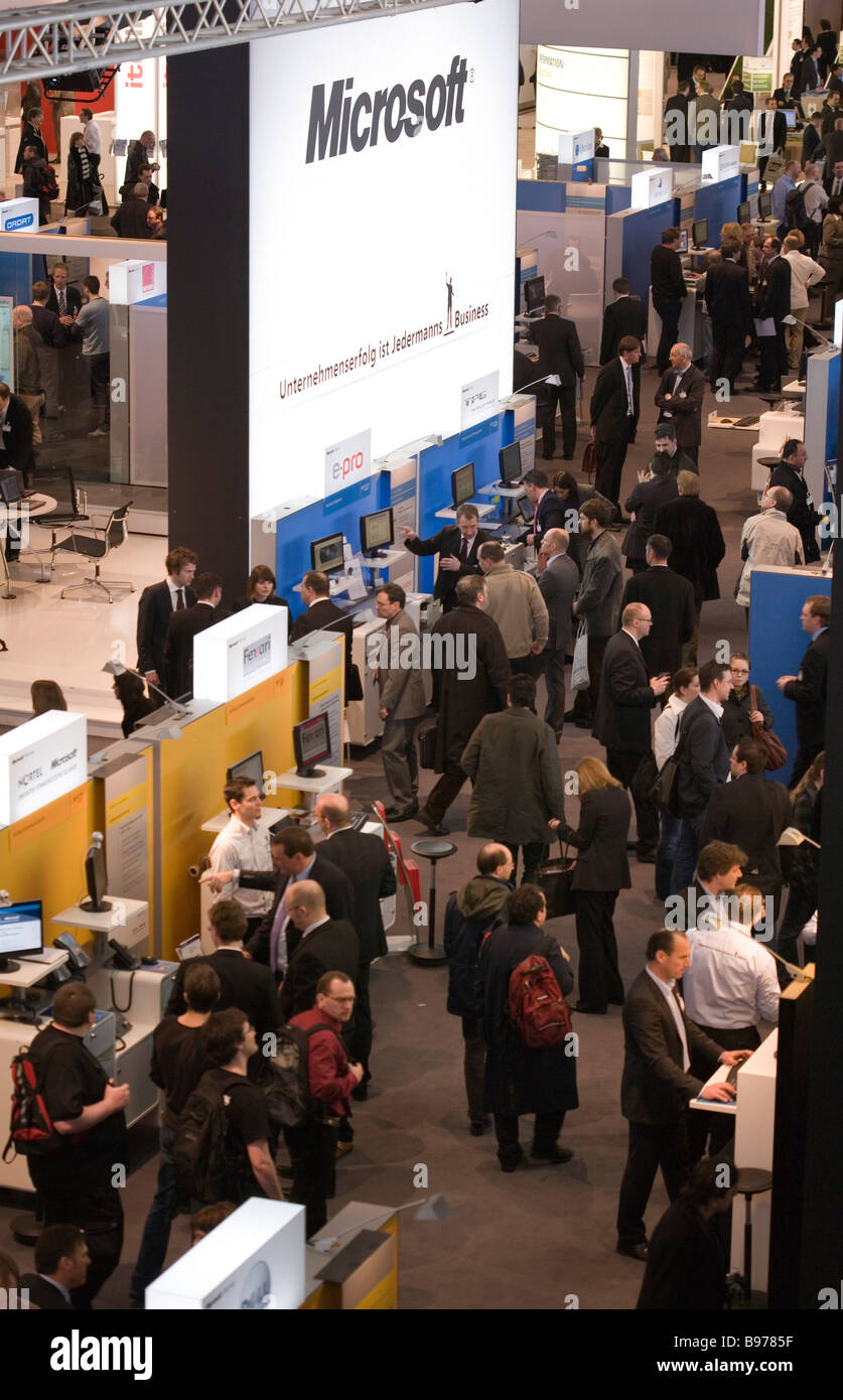 CeBIT fair booth of the company Microsoft Stock Photo - Alamy