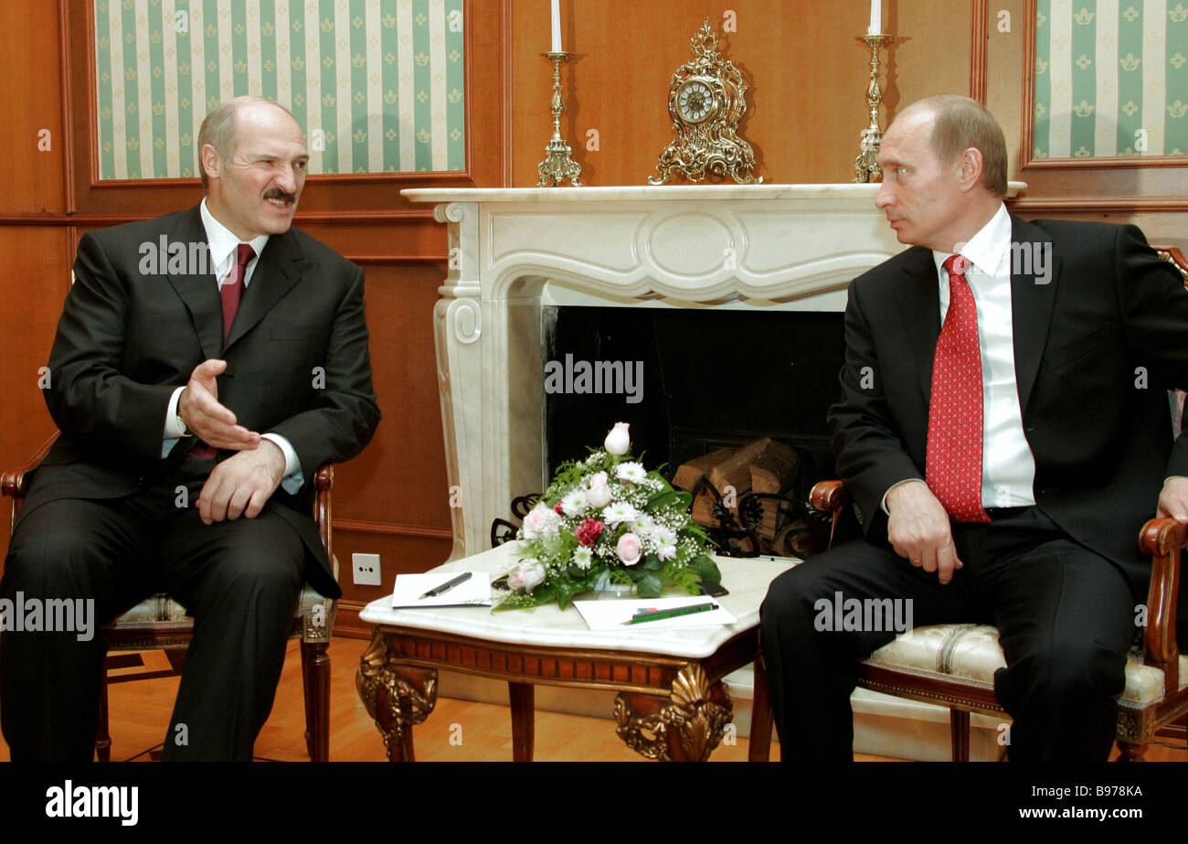 Russian President Vladimir Putin meeting with Belarussian President ...