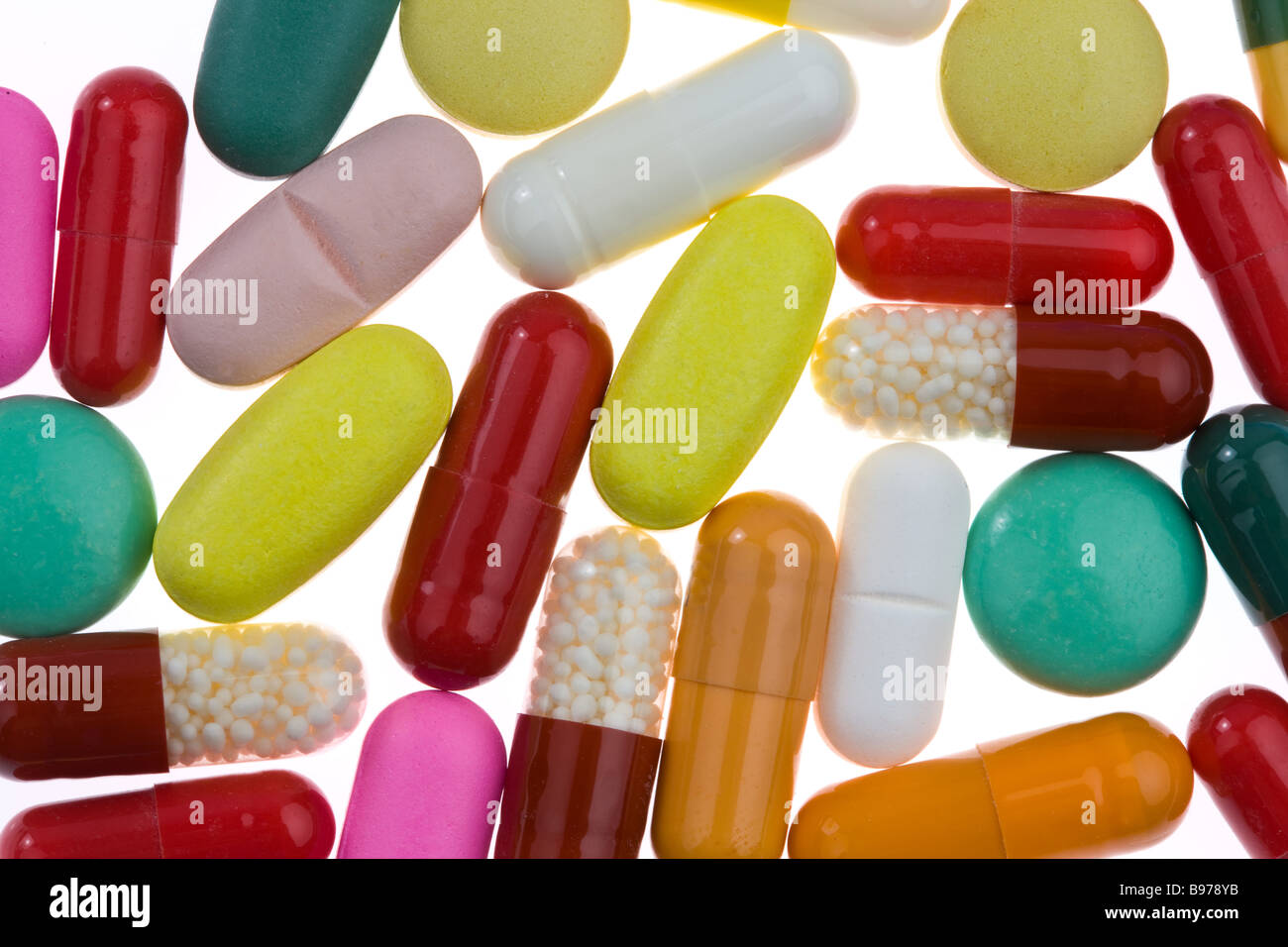 Colored tablets and medicines Stock Photo - Alamy