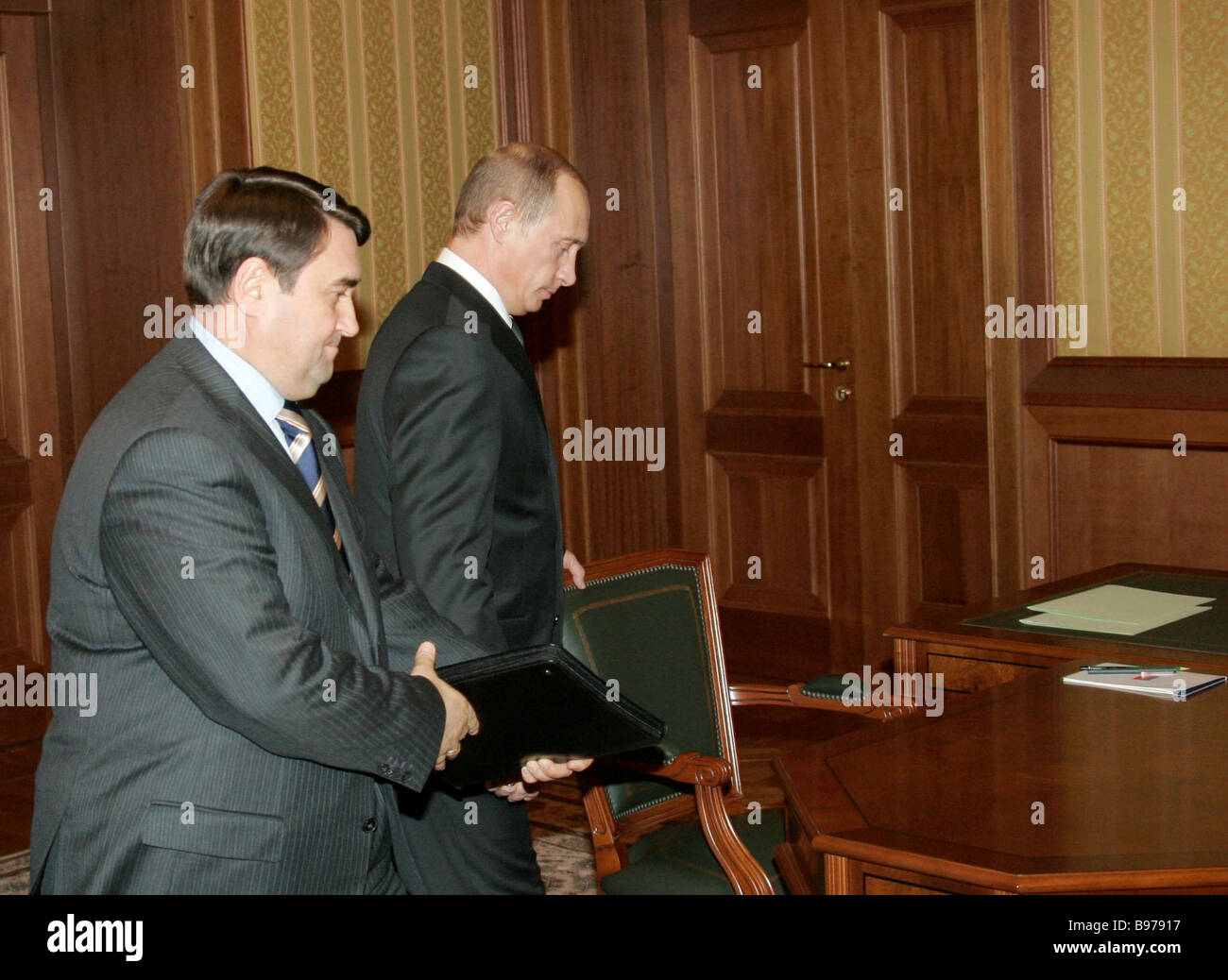 Russia s President Vladimir Putin right on his residence Bocharov ...