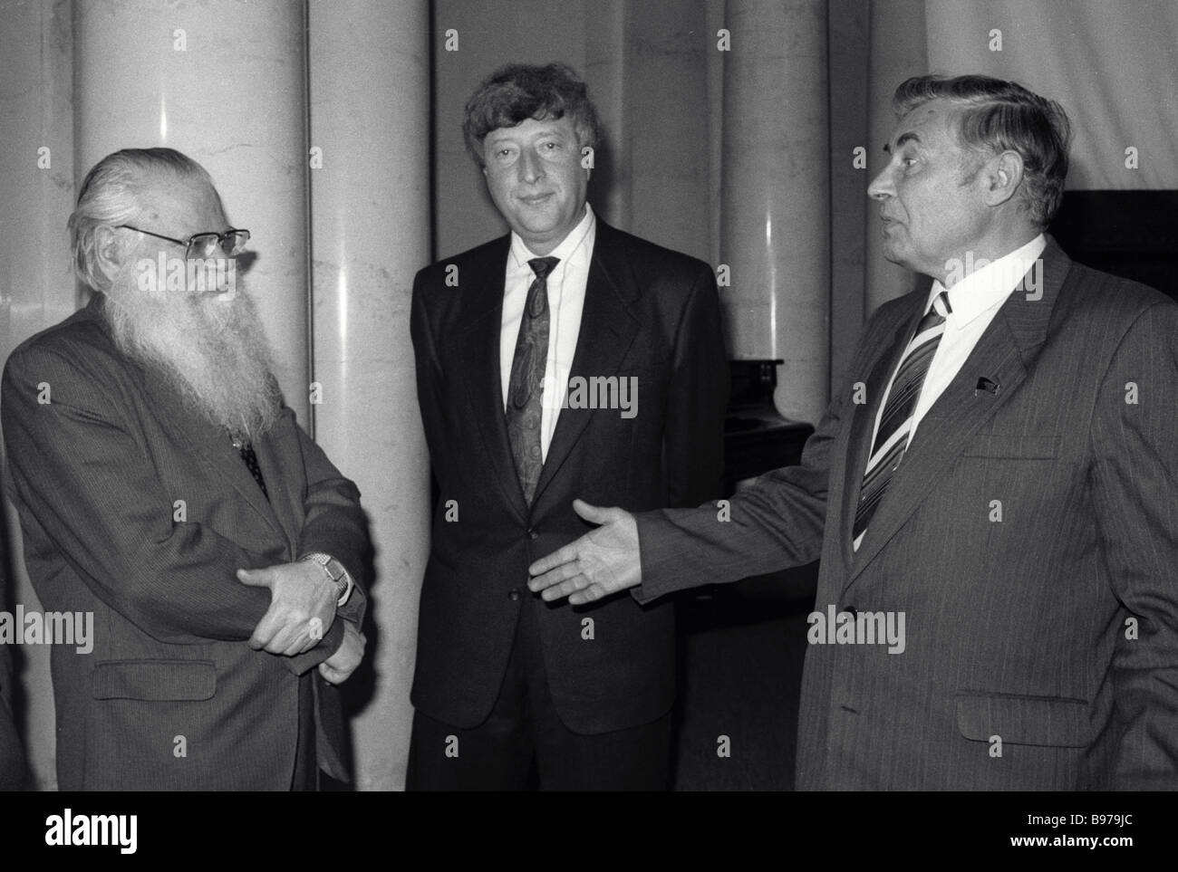 From left to right Academician Anatoly Logunov Moscow State University ...