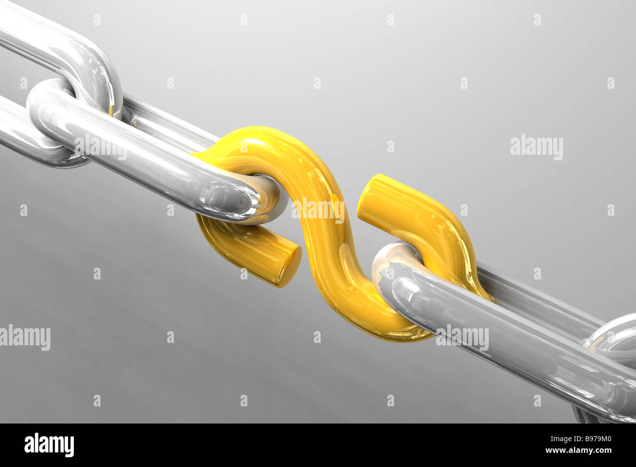Chain with money symbol on grey background Stock Photo - Alamy