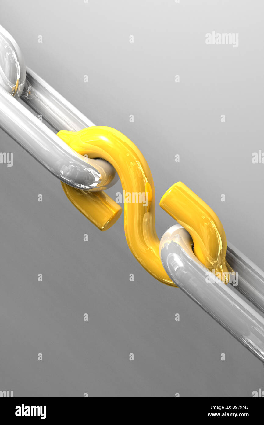 Chain with money symbol on grey background Stock Photo - Alamy