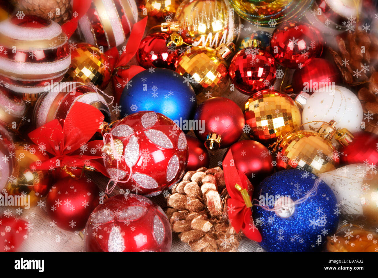 Close-up picture of christmas decorations Stock Photo - Alamy