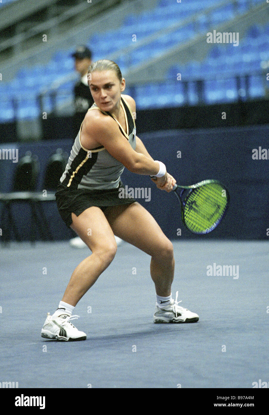 Russian tennis player Tatiana Panova takes part in the International ...