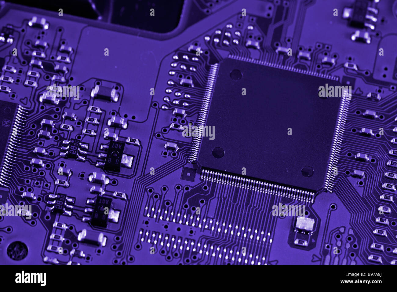 Electronic circuit board Macro photo Stock Photo - Alamy