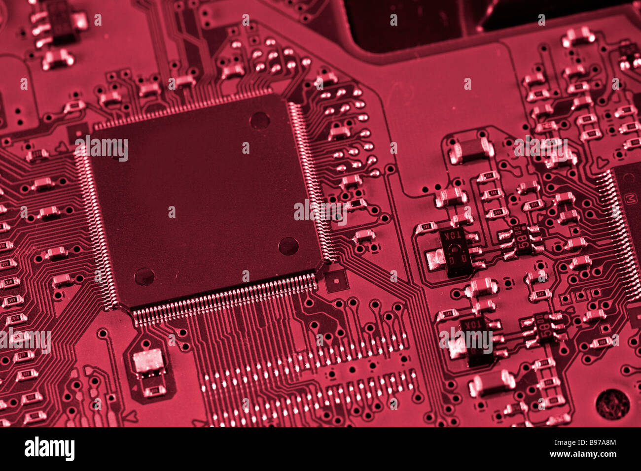 Electronic circuit board Macro photo Stock Photo - Alamy