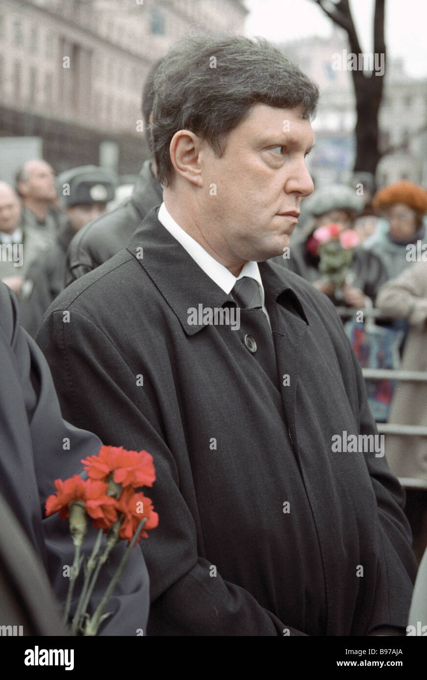 Grigory Yavlinsky leader of the Yabloko faction at the Solovetsky Stone ...