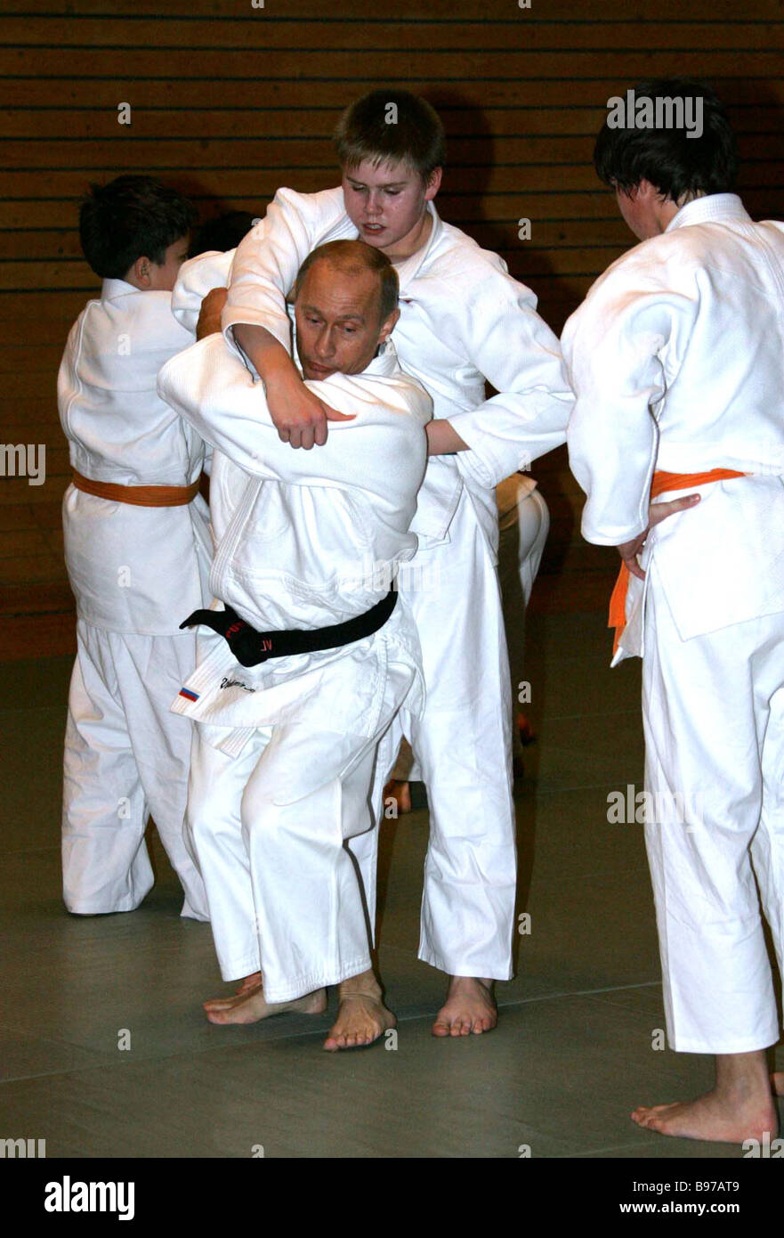 Russian President Vladimir Putin giving judo master class in the Higher ...