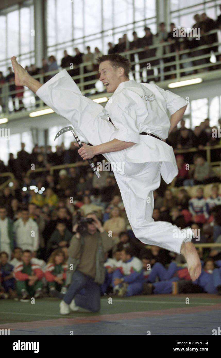 Participant of the European kick boxing championship Stock Photo - Alamy