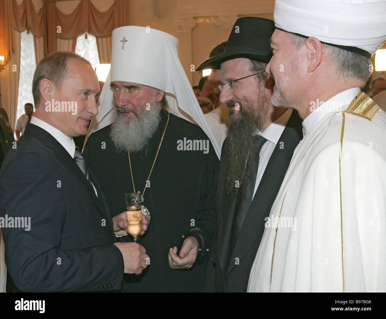 July 6 2007 Left to right Russian President Vladimir Putin Metropolitan ...